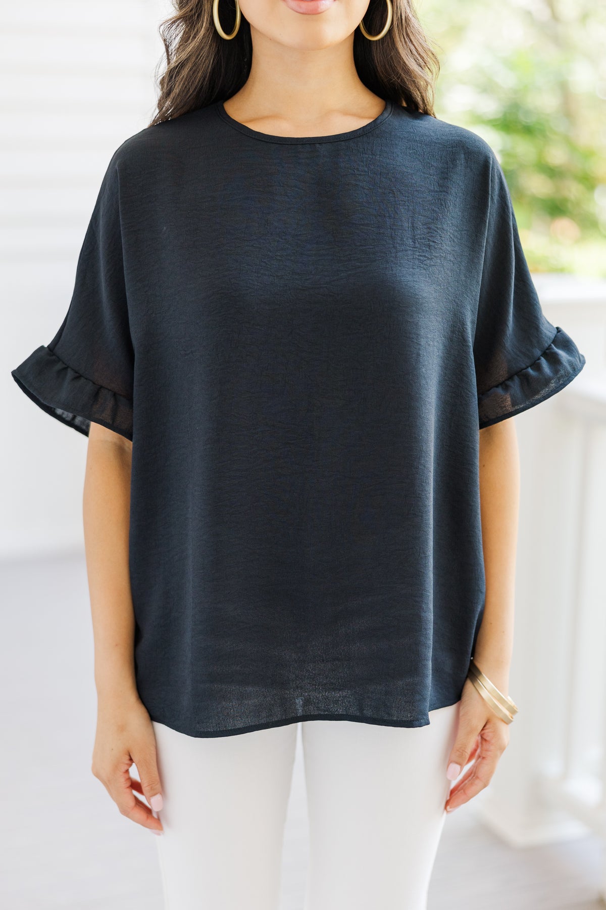 All I Ask Black Ruffled Top – Shop the Mint