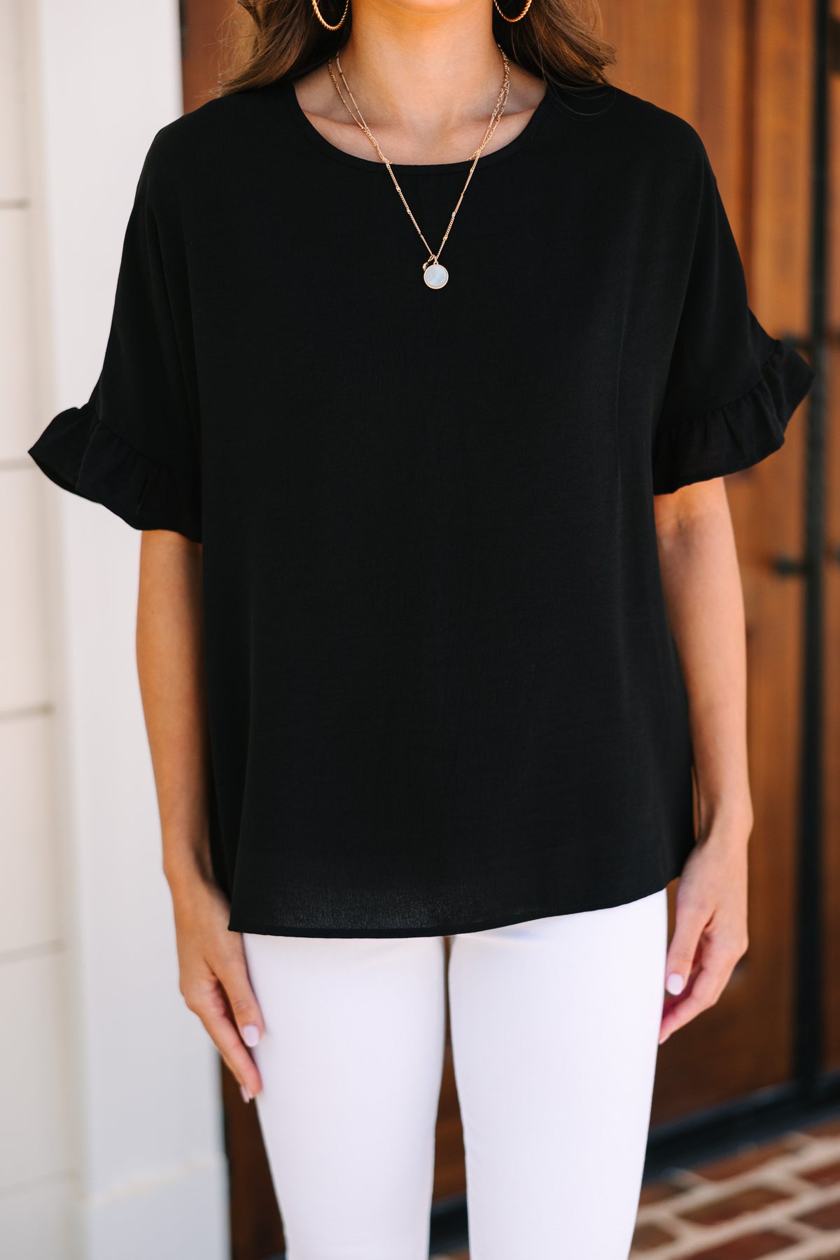 All I Ask Black Ruffled Top – Shop the Mint