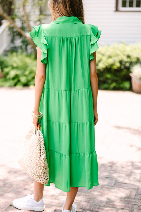 Look You Up Green Ruffled Midi Dress – Shop the Mint