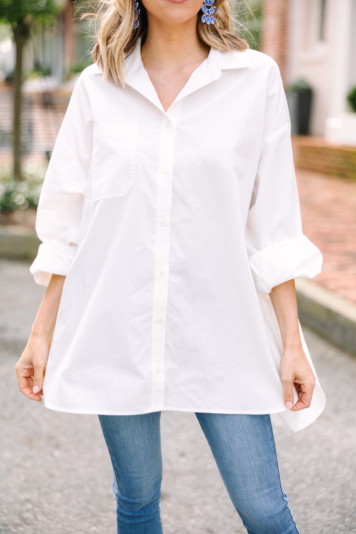 Strong Feelings White Button Down Top – Shop the Mint