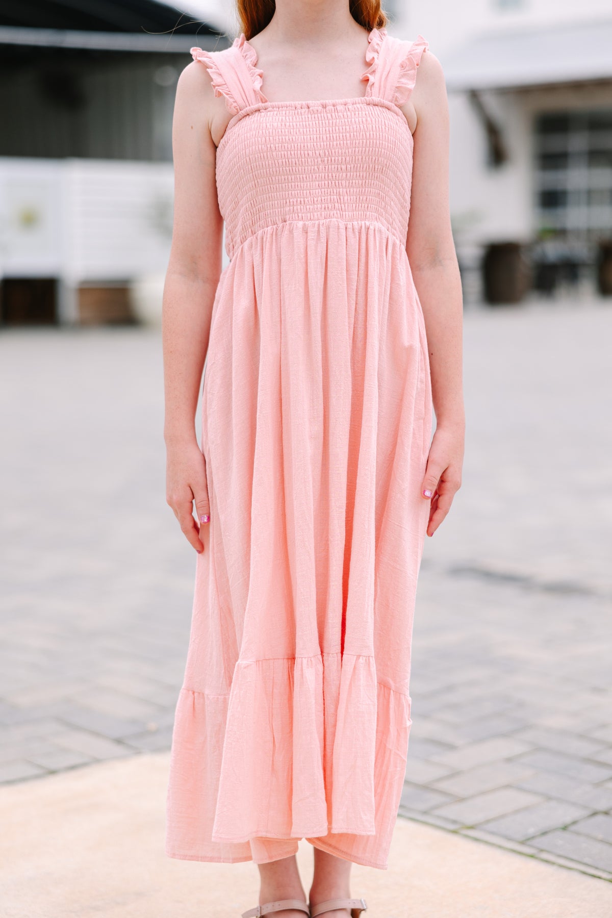 Girls: Easy Love Blush Pink Smocked Maxi Dress – Shop the Mint
