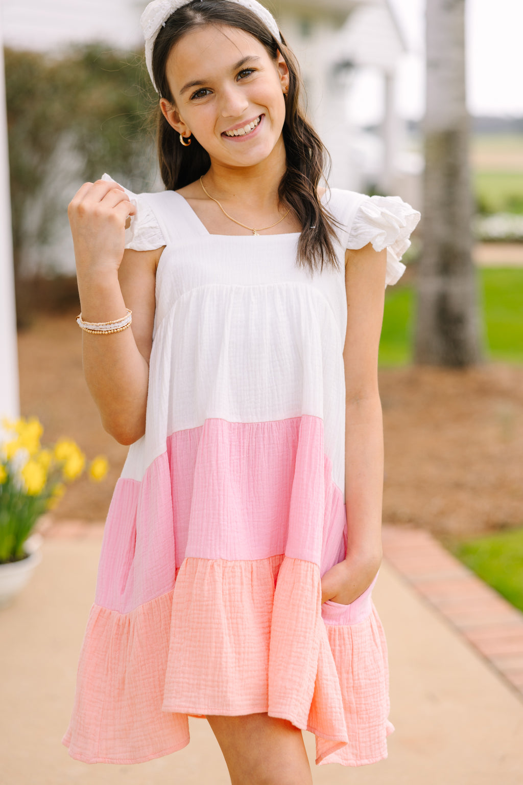 Girls: Feeling So Sweet Pink Colorblock Dress – Shop The Mint