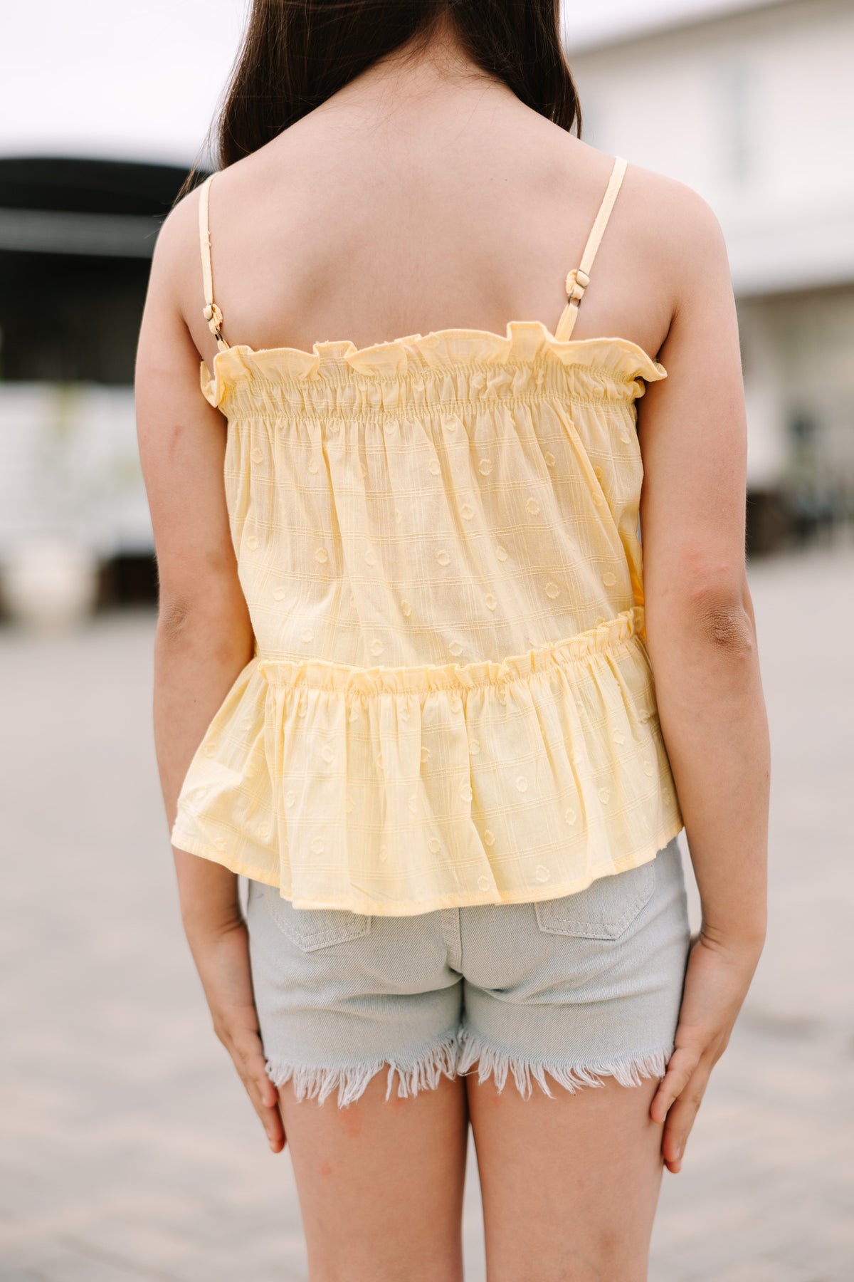 Girls: All Of You Yellow Ruffled Tank – Shop the Mint