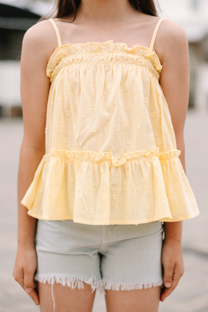 Girls: All Of You Yellow Ruffled Tank – Shop the Mint