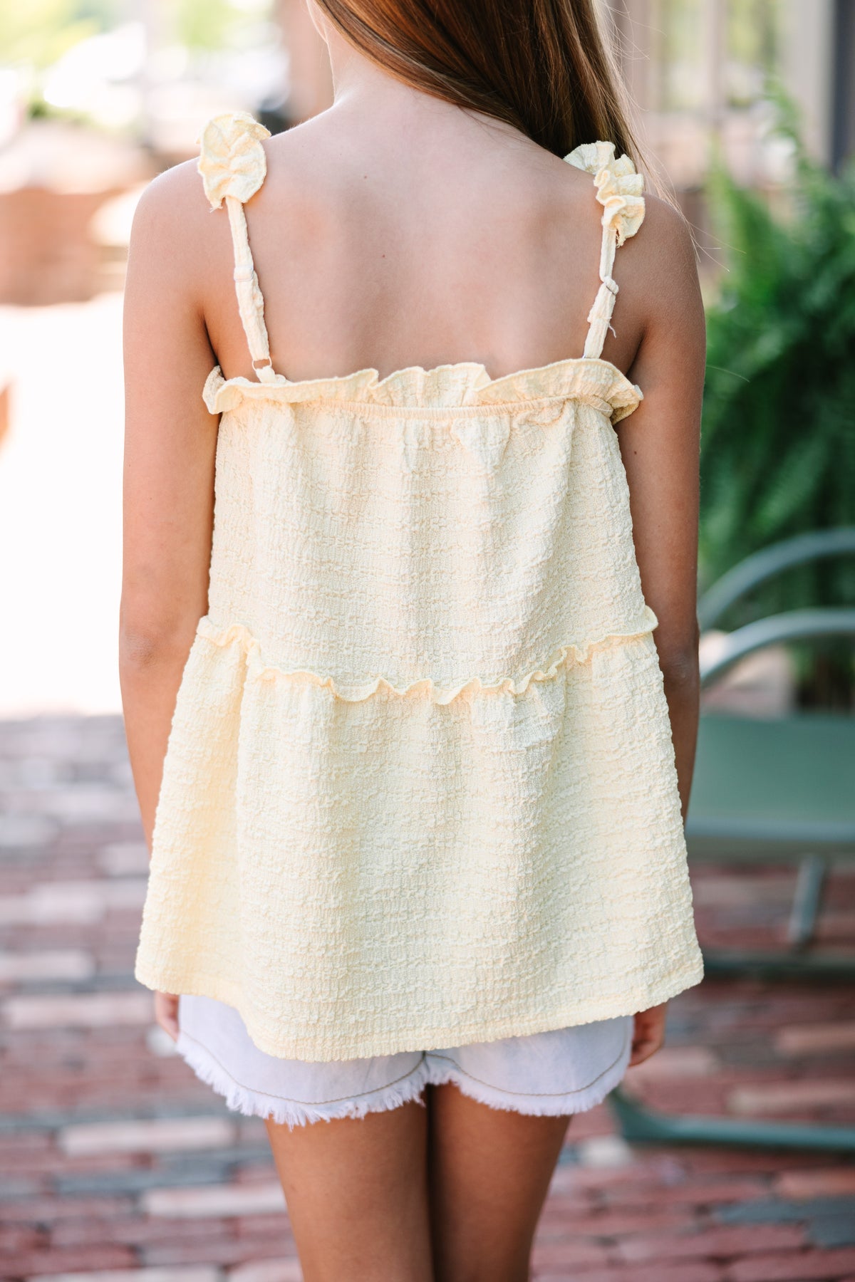 Girls: Easy Days Yellow Ruffled Tank – Shop the Mint