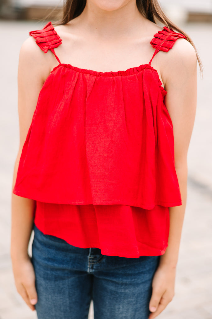 Girls: Feeling Fine Red Ruffled Tank – Shop the Mint