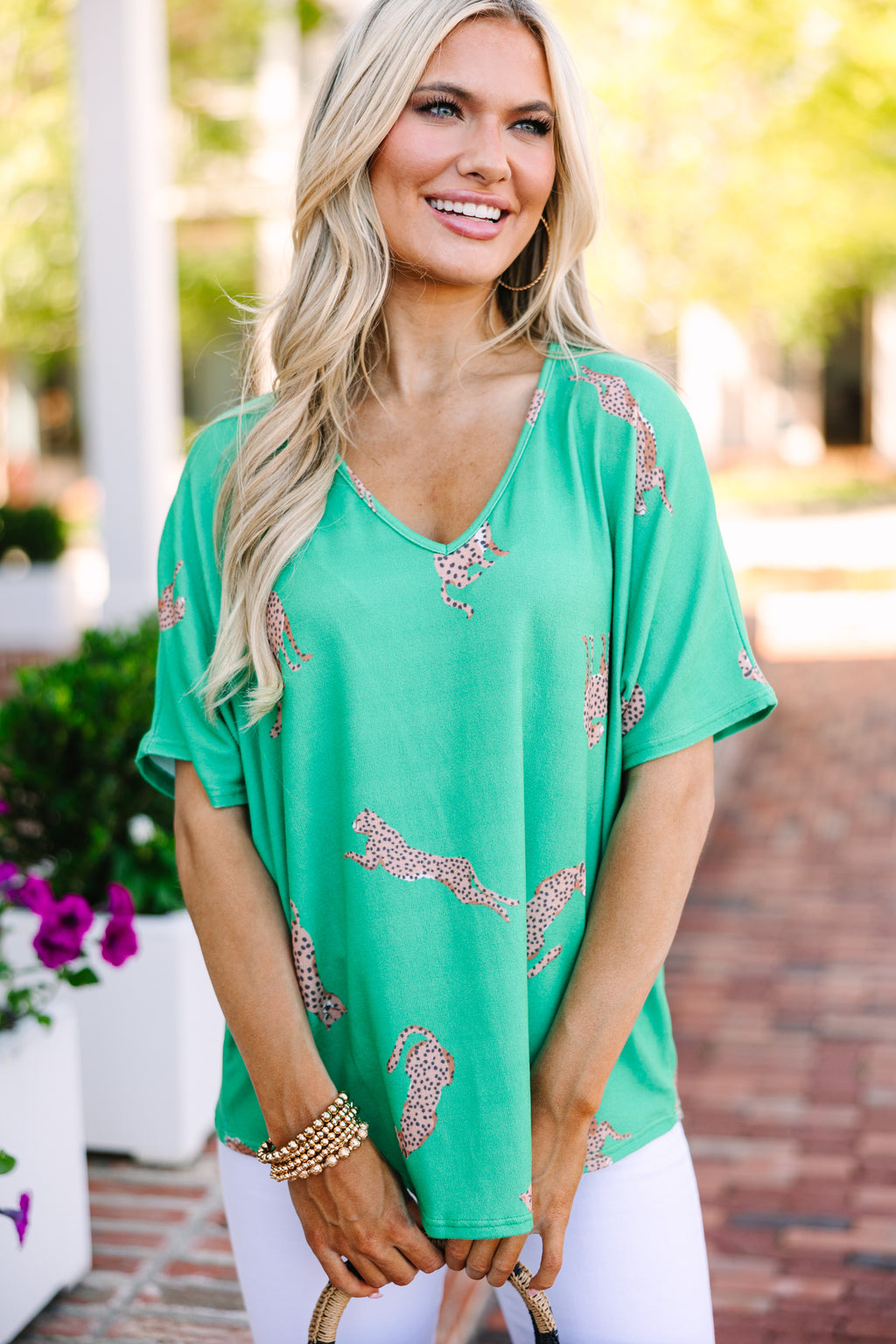 Take The Lead Kelly Green Cheetah Top#N# #N# #N# #N# –#N# Shop The Mint