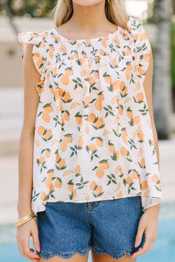 Meet You There Off White Lemon Print Blouse – Shop the Mint