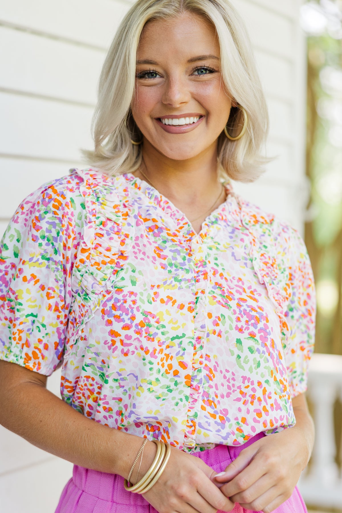 Next Stop Light Pink Spotted Blouse – Shop the Mint