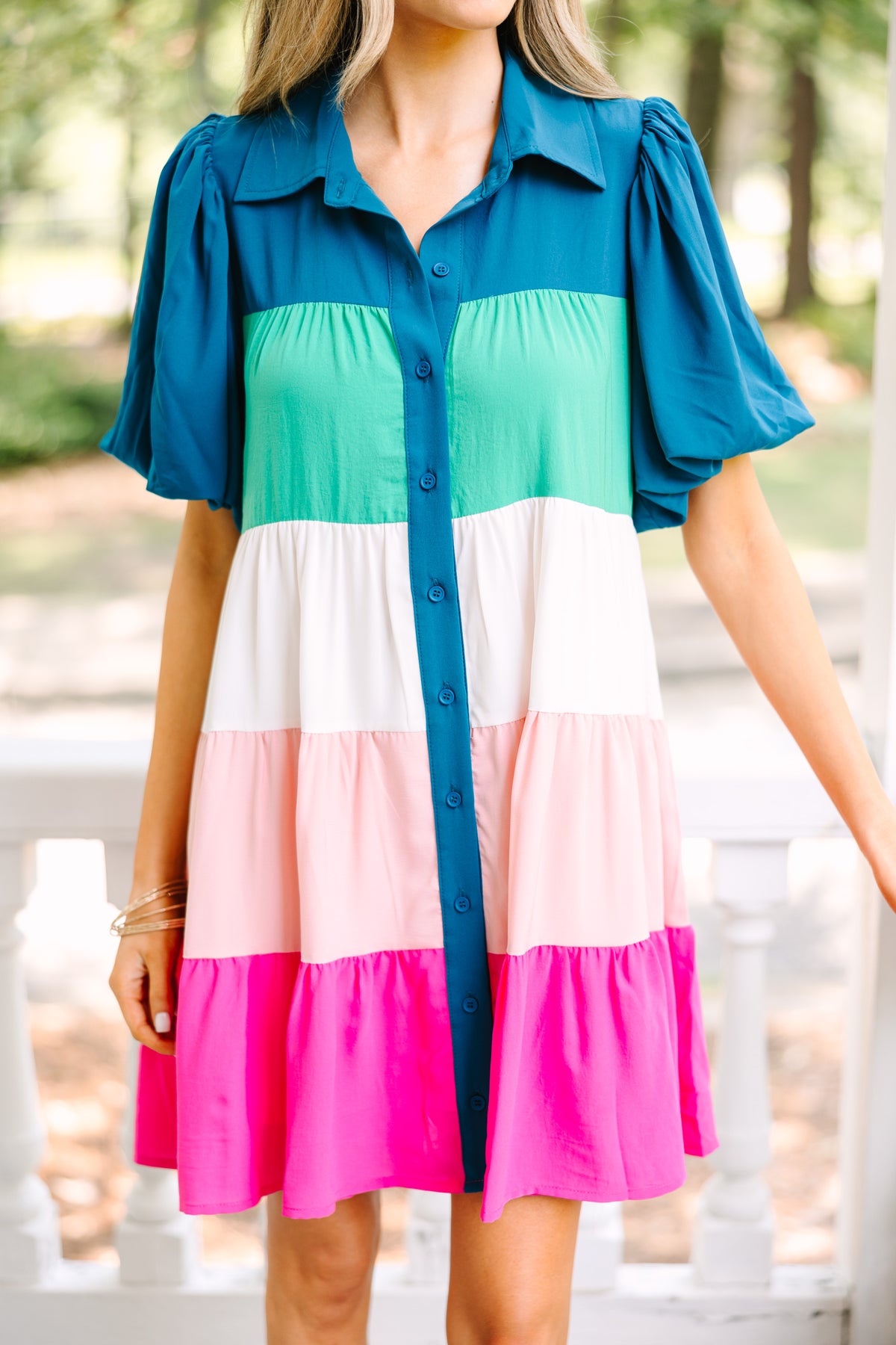 Know You Well Teal Multi Colorblock Dress – Shop the Mint