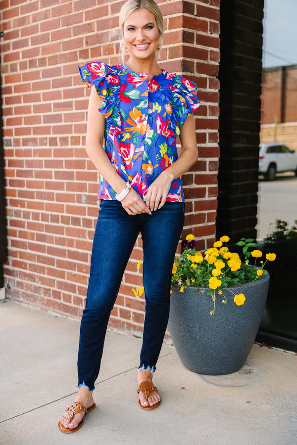 Happy To See You Blue Floral Blouse – Shop the Mint
