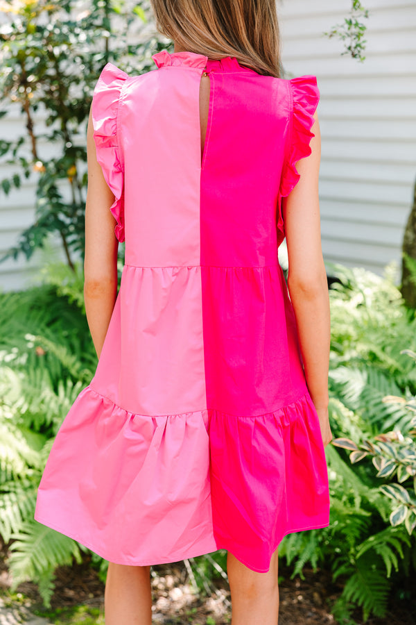 THML: Just Think It Through Magenta Pink Colorblock Dress – Shop the Mint