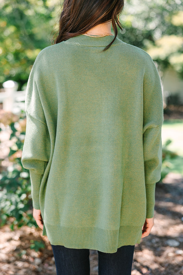 Perfectly You Olive Green Mock Neck Sweater – Shop the Mint