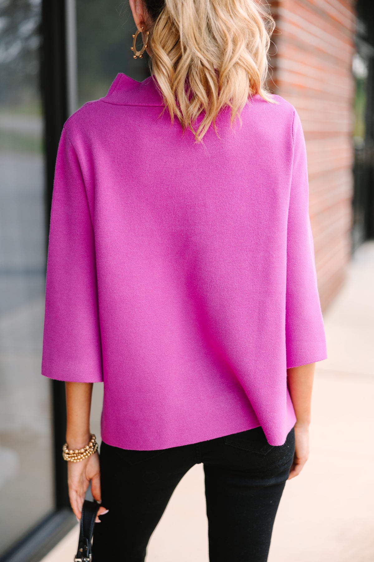 Fate: Feeling Fine Magenta Purple Mock Neck Sweater – Shop the Mint
