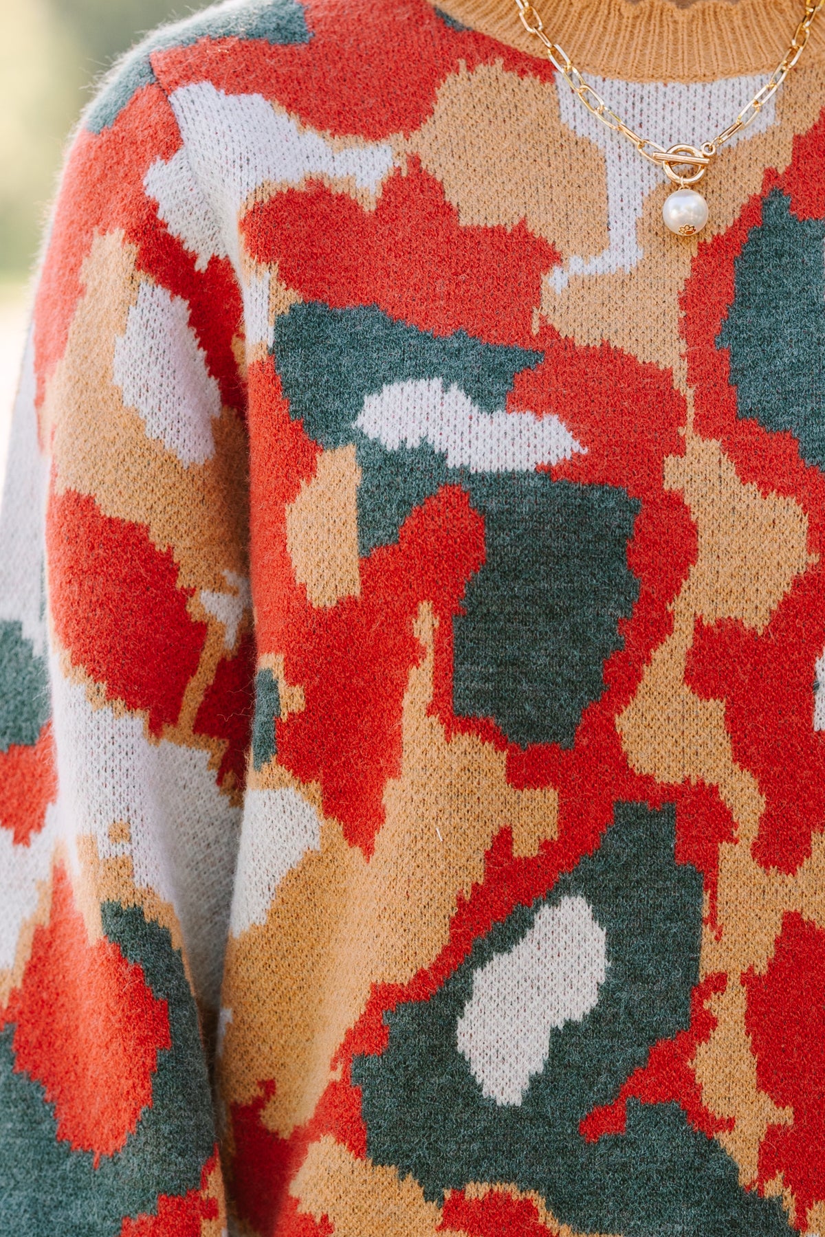 Open Your Heart Tan Brown Abstract Sweater – Shop the Mint