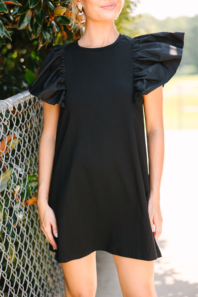 Get Ready Black Ruffled Mini Dress – Shop The Mint