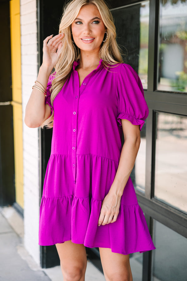Trust You Purple Ruffled Dress – Shop the Mint