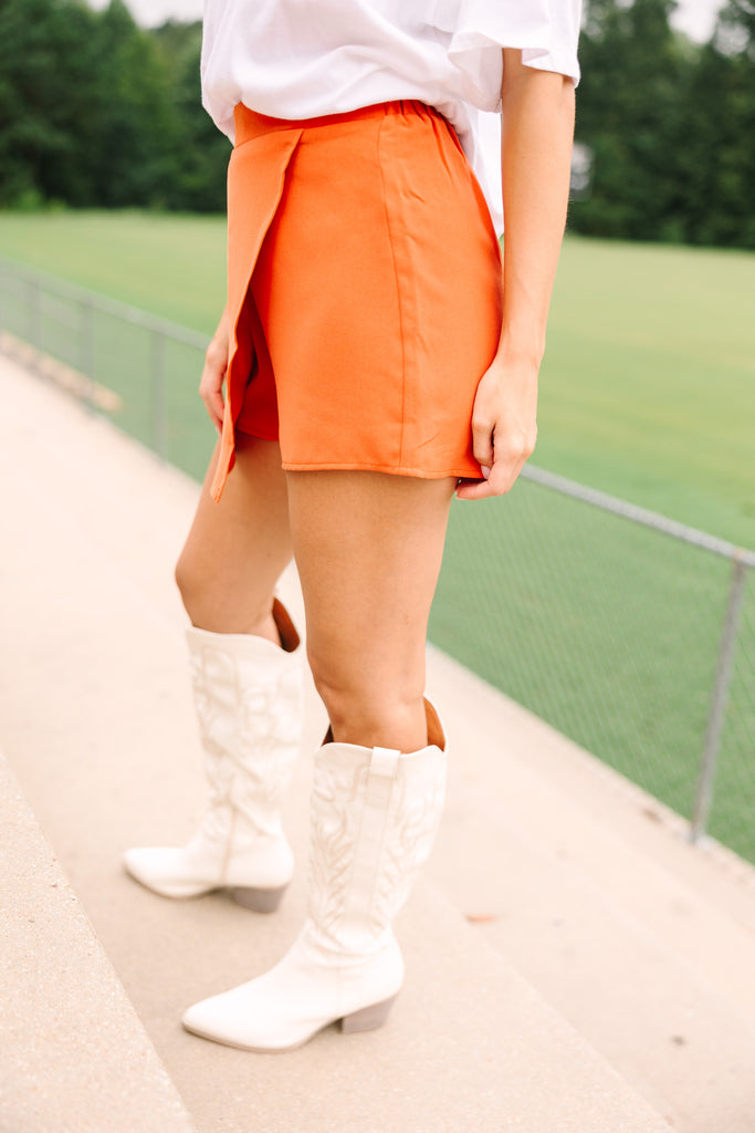Make A Play Orange Asymmetrical Skort – Shop the Mint