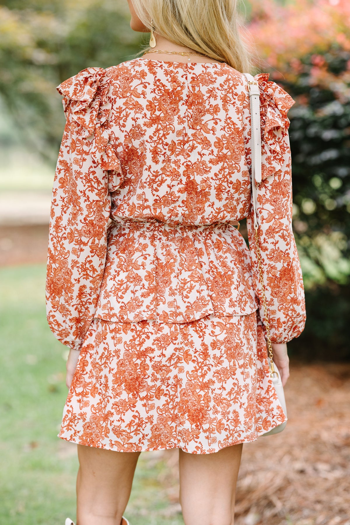 Always A Fan Rust Orange Floral Dress – Shop the Mint