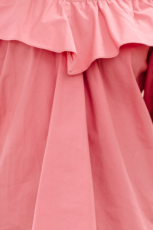 Dreaming Of You Deep Blush Pink Ruffled Blouse – Shop the Mint
