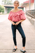 Dreaming Of You Deep Blush Pink Ruffled Blouse – Shop the Mint