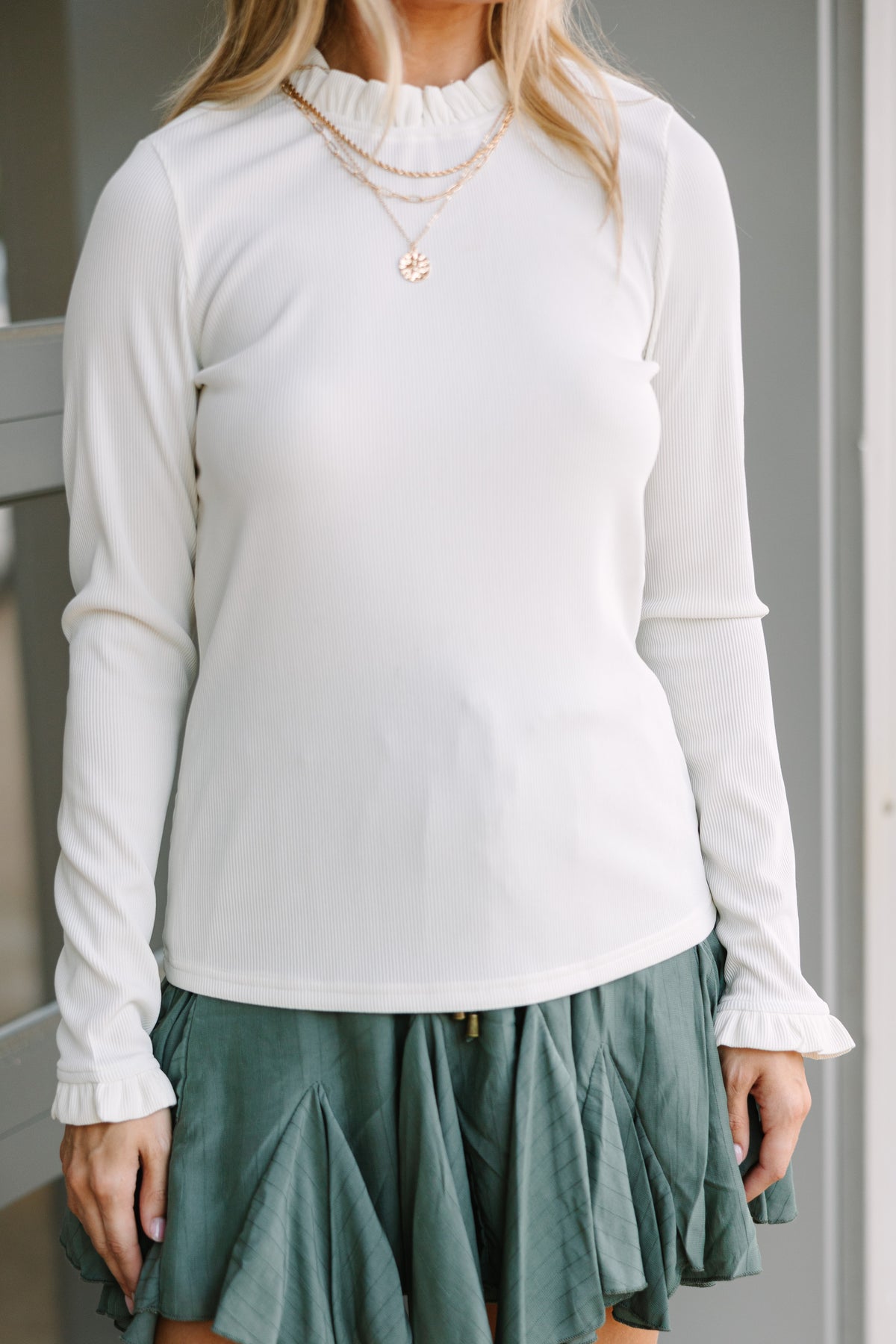 Break Free Cream White Ribbed Sweater – Shop the Mint