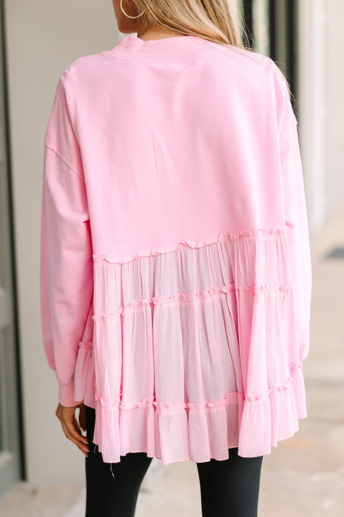 Lots Of Love Light Pink Ruffled Sweater – Shop the Mint