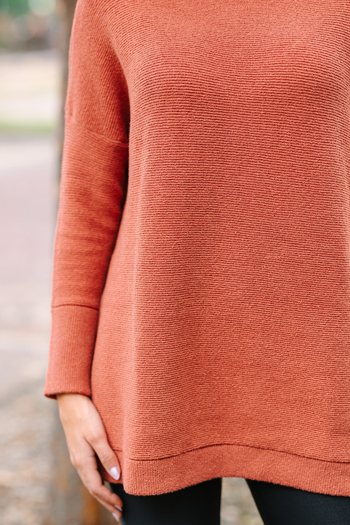 The Slouchy Rust Orange Mock Neck Tunic – Shop the Mint