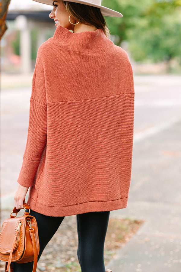 The Slouchy Rust Orange Mock Neck Tunic – Shop the Mint