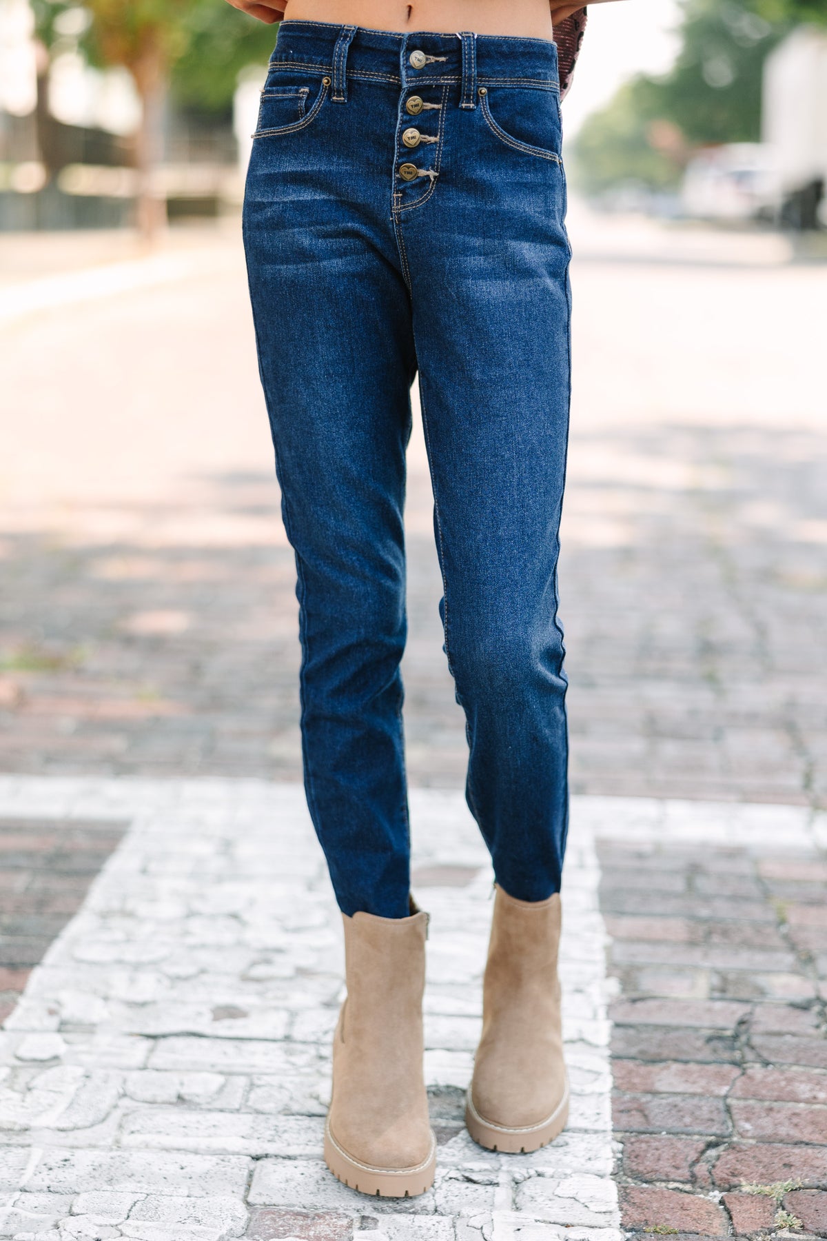 Girls: Feeling Bold Dark Wash High Waist Skinny Jeans – Shop the Mint