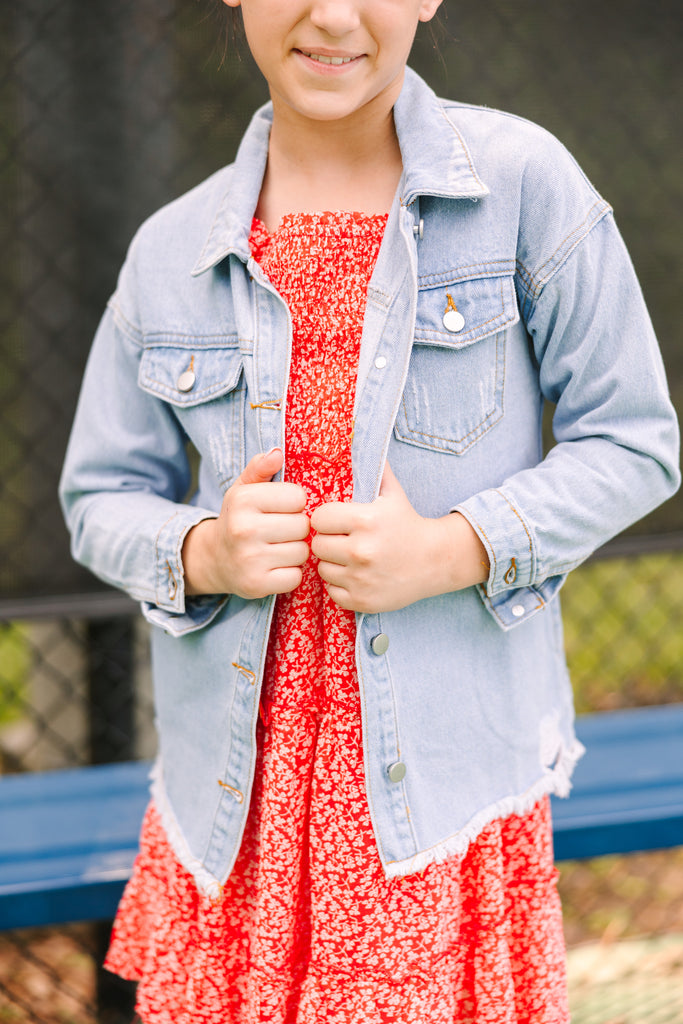 Girls: Be Yourself Light Wash Denim Jacket – Shop the Mint