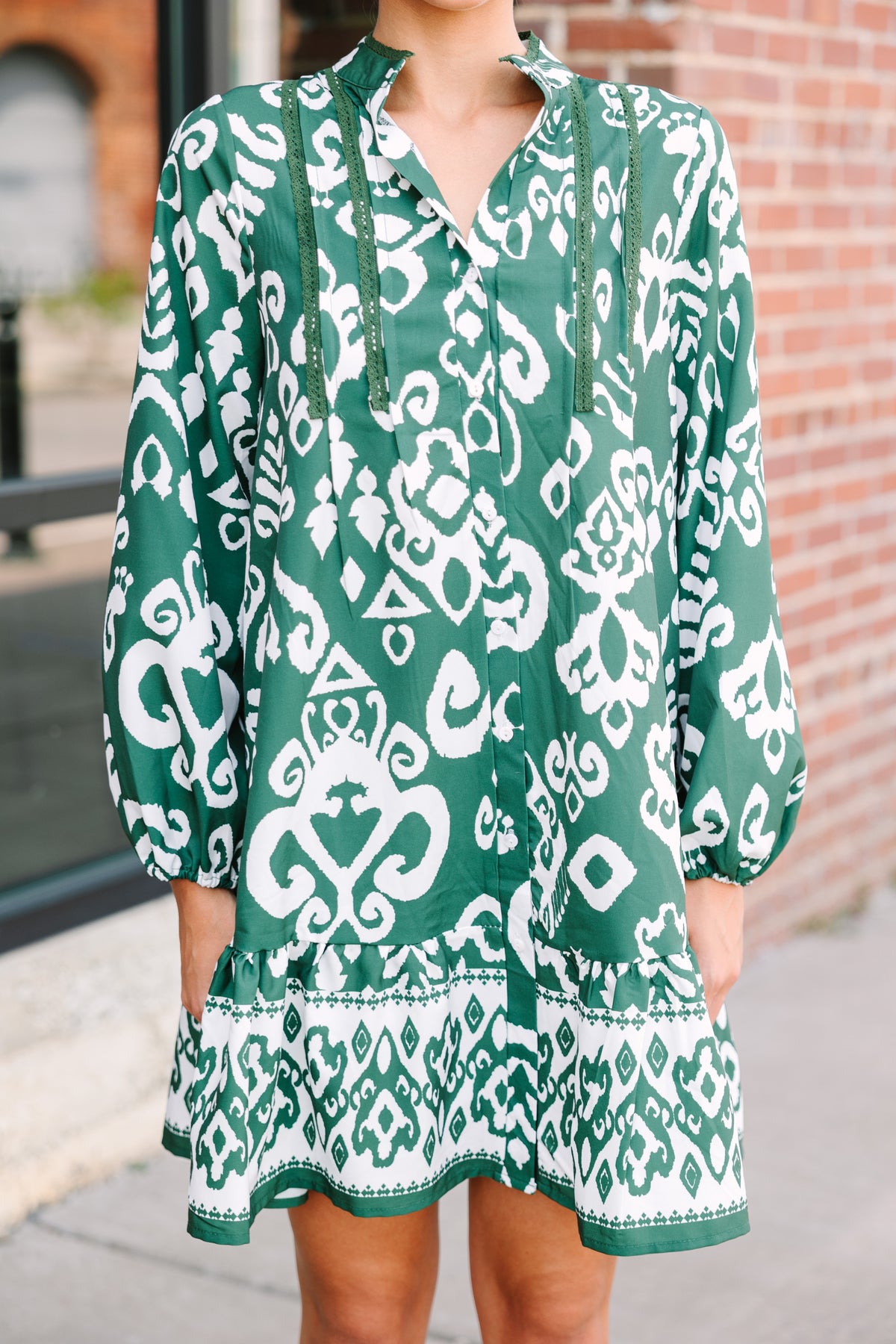 Want The Best Green Abstract Dress – Shop the Mint