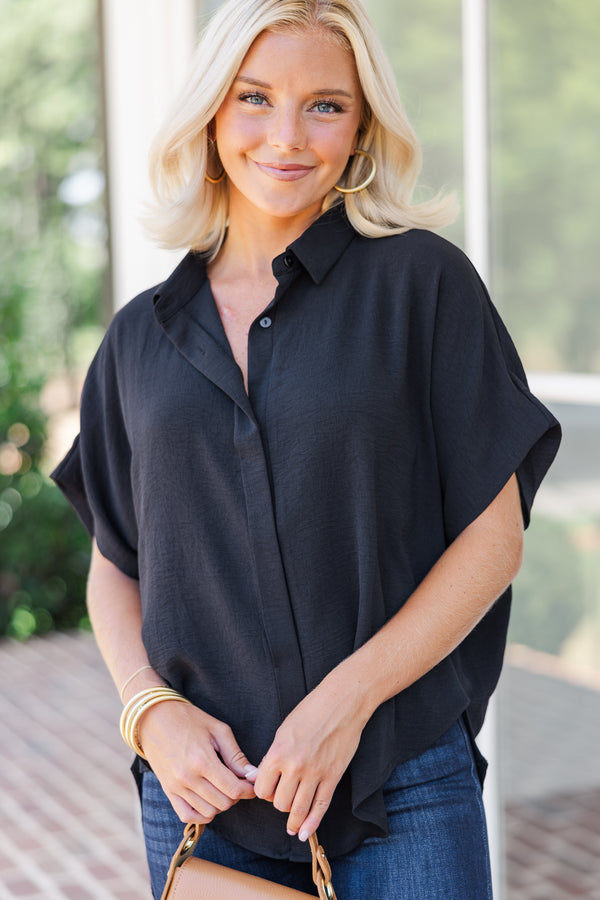 Think It Through Black Top – Shop the Mint