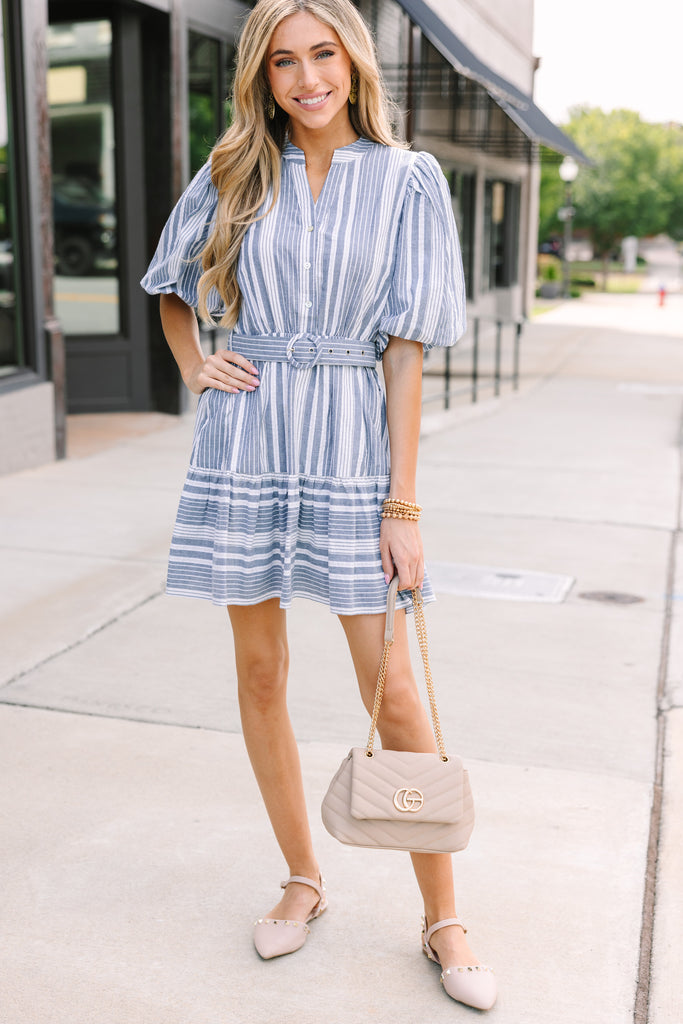 Catch A Smile Navy Stripe Mini Dress – Shop the Mint