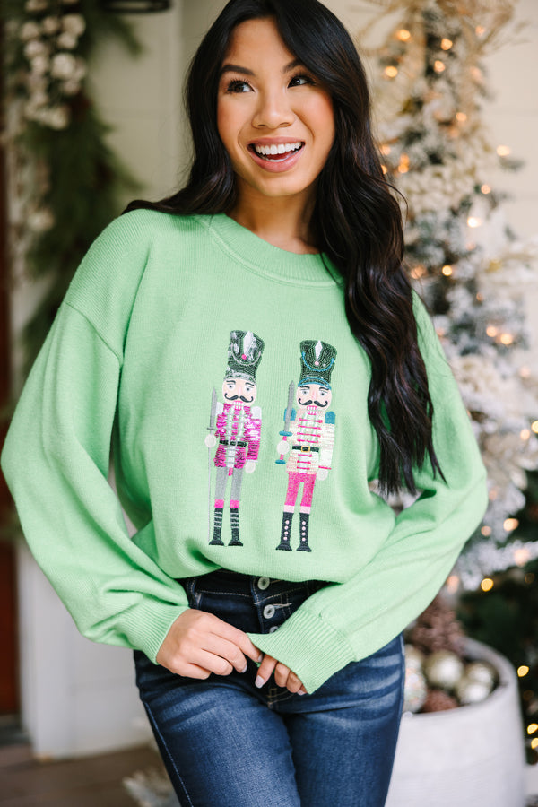 Nutcracker Fun Green Embroidered Sequin Sweater – Shop the Mint