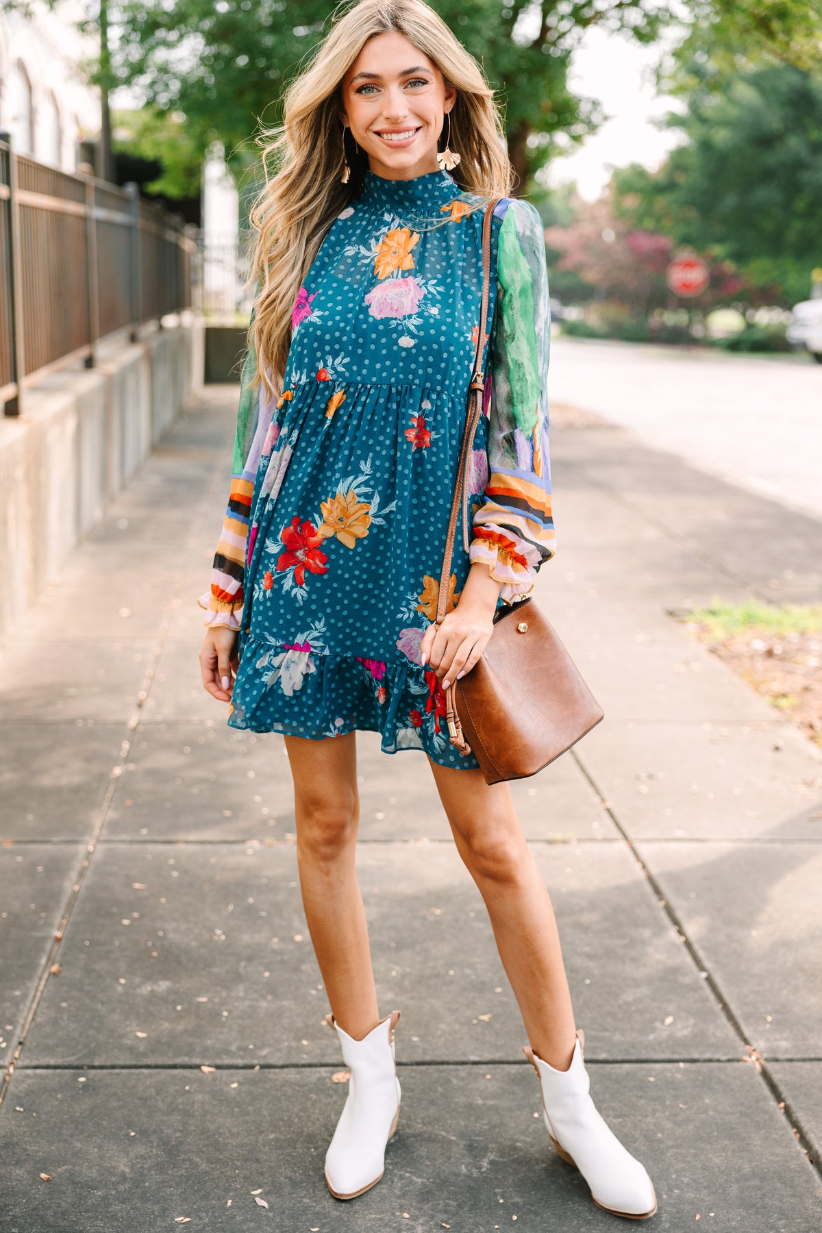 Fate: Problem Solved Teal Blue Floral Dress – Shop the Mint