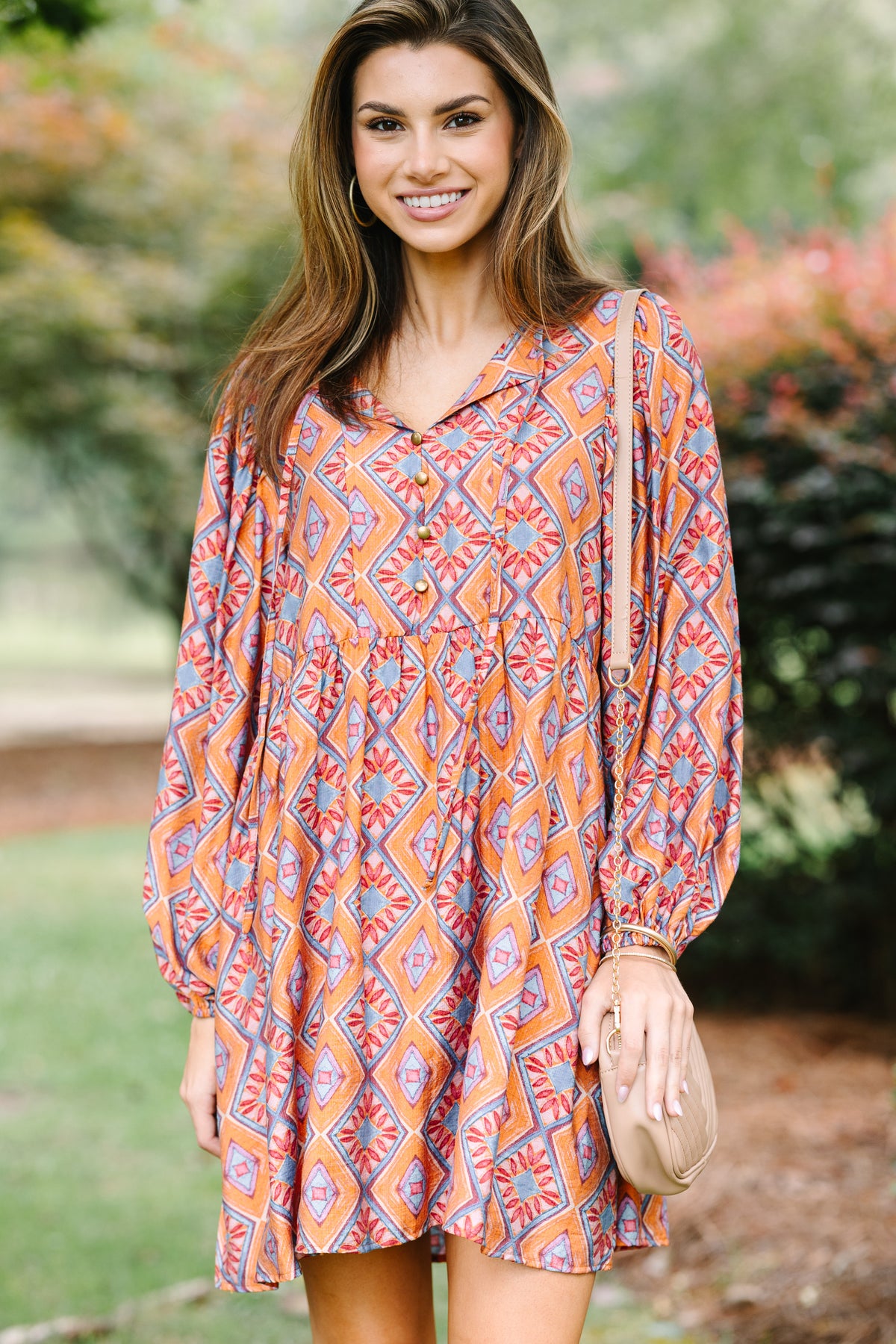 See You There Rust Orange Abstract Dress – Shop the Mint