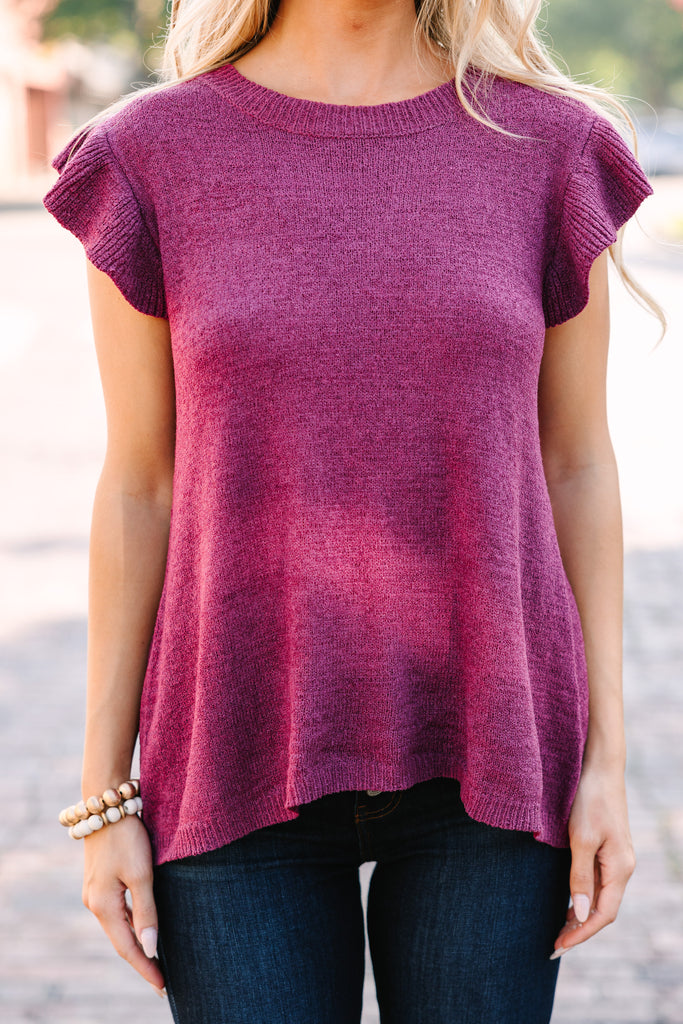 Certain Joy Plum Purple Knit Top – Shop the Mint