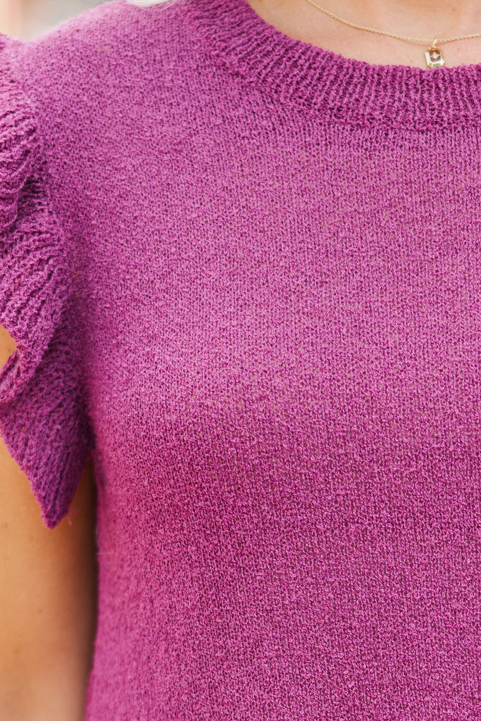 Certain Joy Plum Purple Knit Top – Shop the Mint