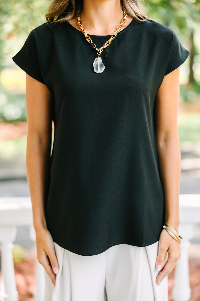 Hello Beautiful Black Cap Sleeve Top – Shop the Mint