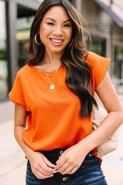 Hello Beautiful Rust Orange Cap Sleeve Top – Shop the Mint
