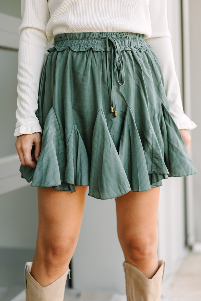 Look Your Way Olive Green Ruffled Skort – Shop the Mint