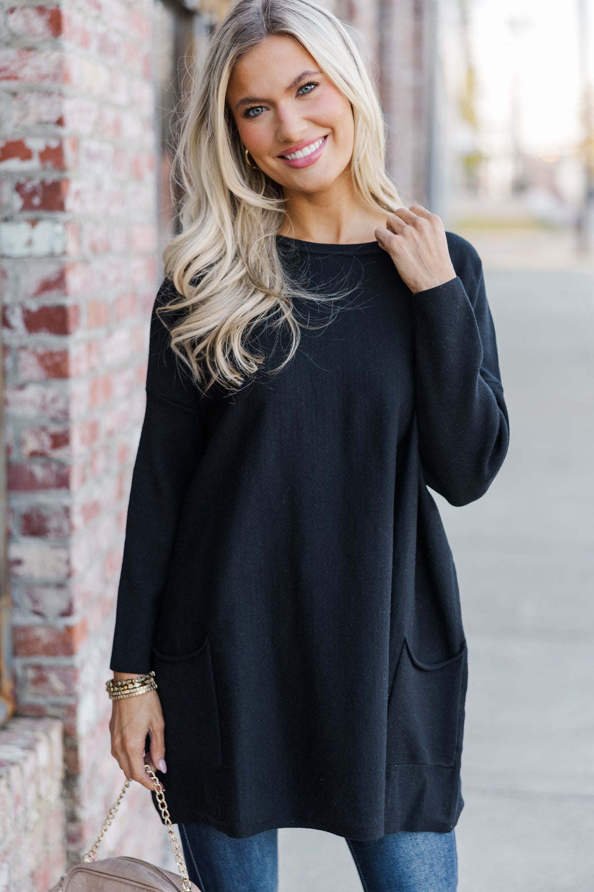 Loving My Life Black Pocket Tunic – Shop the Mint
