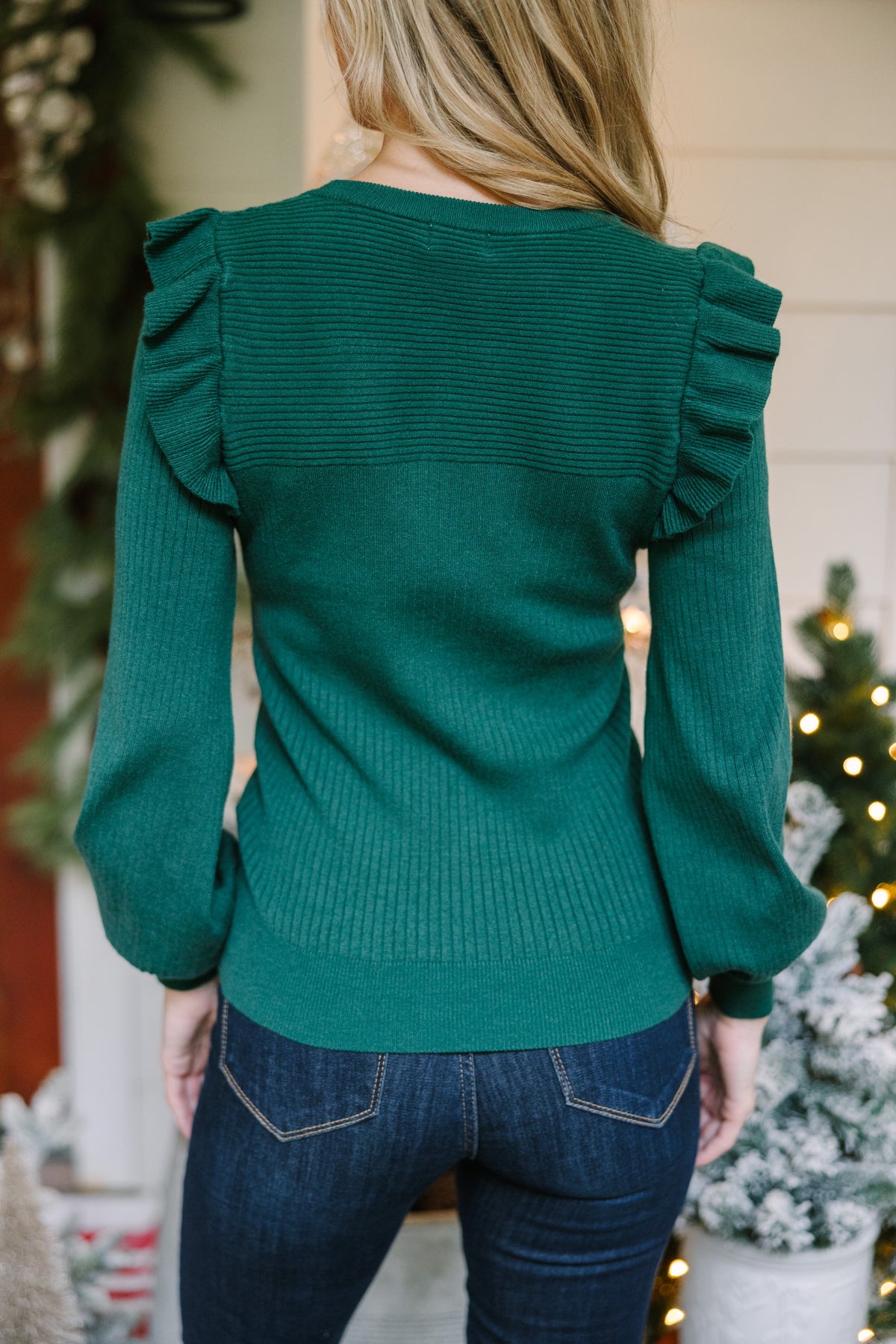 Reach Out Emerald Green Ruffled Sweater – Shop the Mint