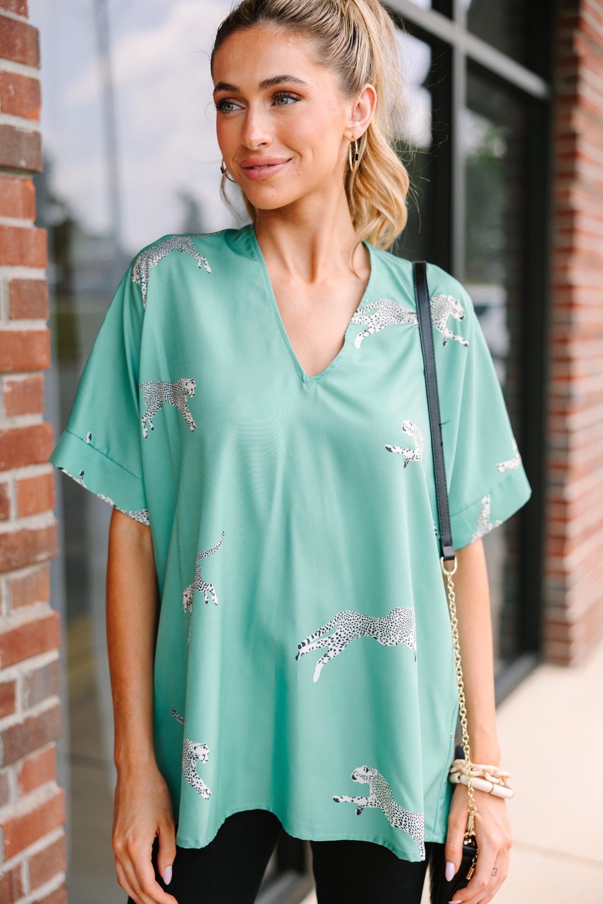 Start Looking Olive Green Cheetah Print Top – Shop the Mint
