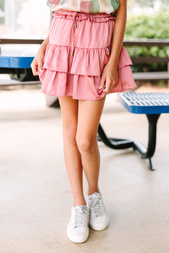Girls: Take The Leap Light Pink Satin Skort – Shop the Mint
