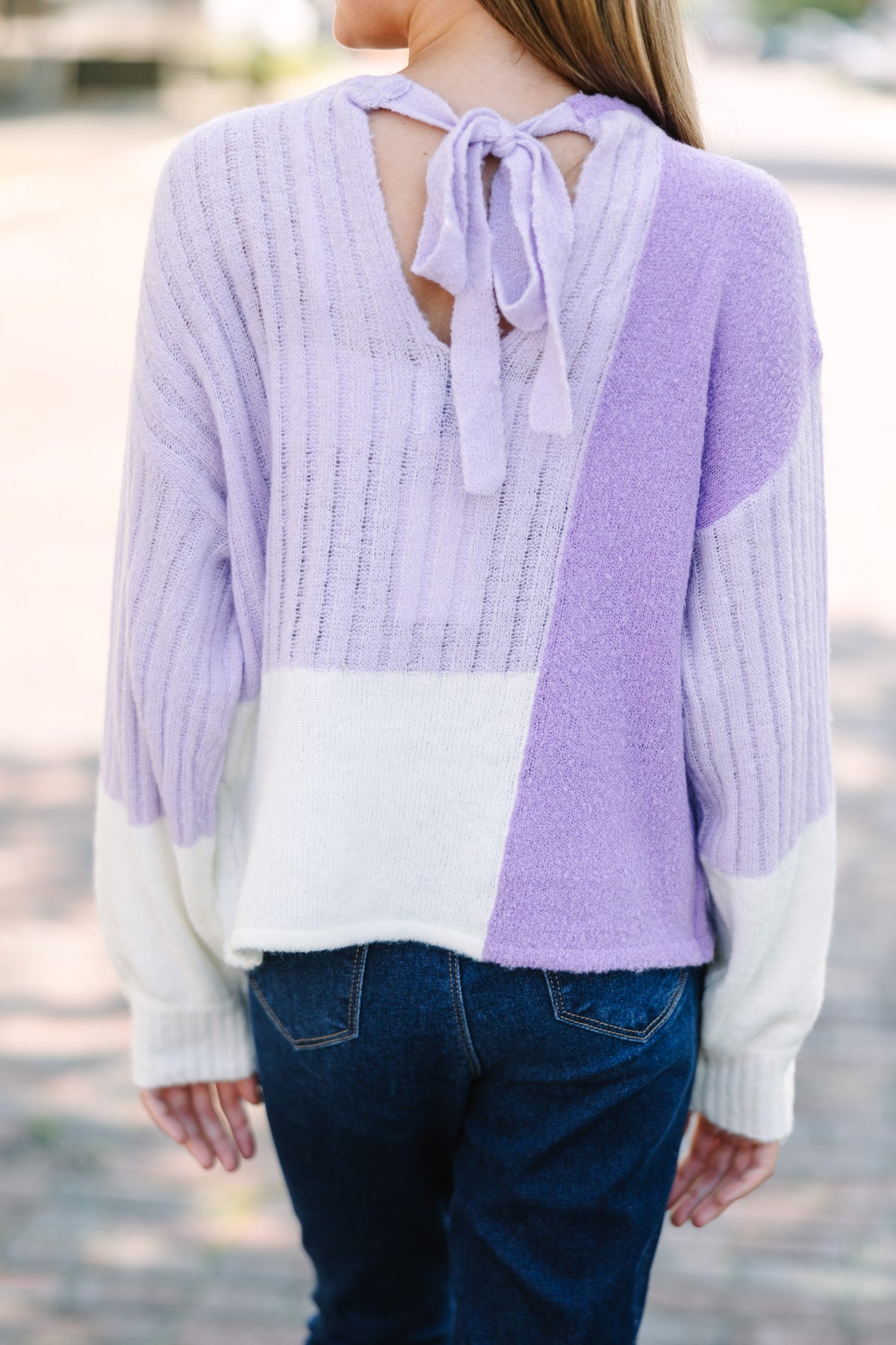Girls: Totally You Lavender Purple Colorblock Sweater – Shop the Mint