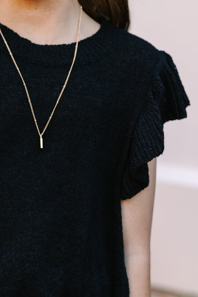 Girls: Certain Joy Black Knit Top – Shop the Mint