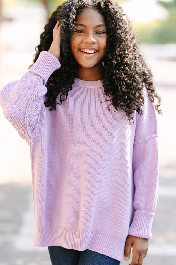 Girls: Give You Joy Lavender Purple Sweater – Shop the Mint