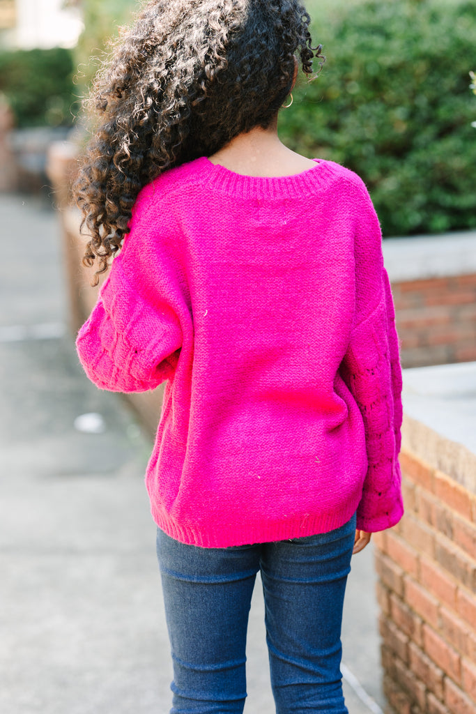 Girls: Feeling Close To You Magenta Purple Textured Sweater – Shop the Mint